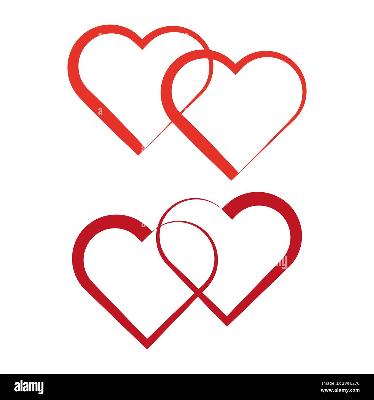 Two hearts linked together hi-res stock photography and images - Alamy