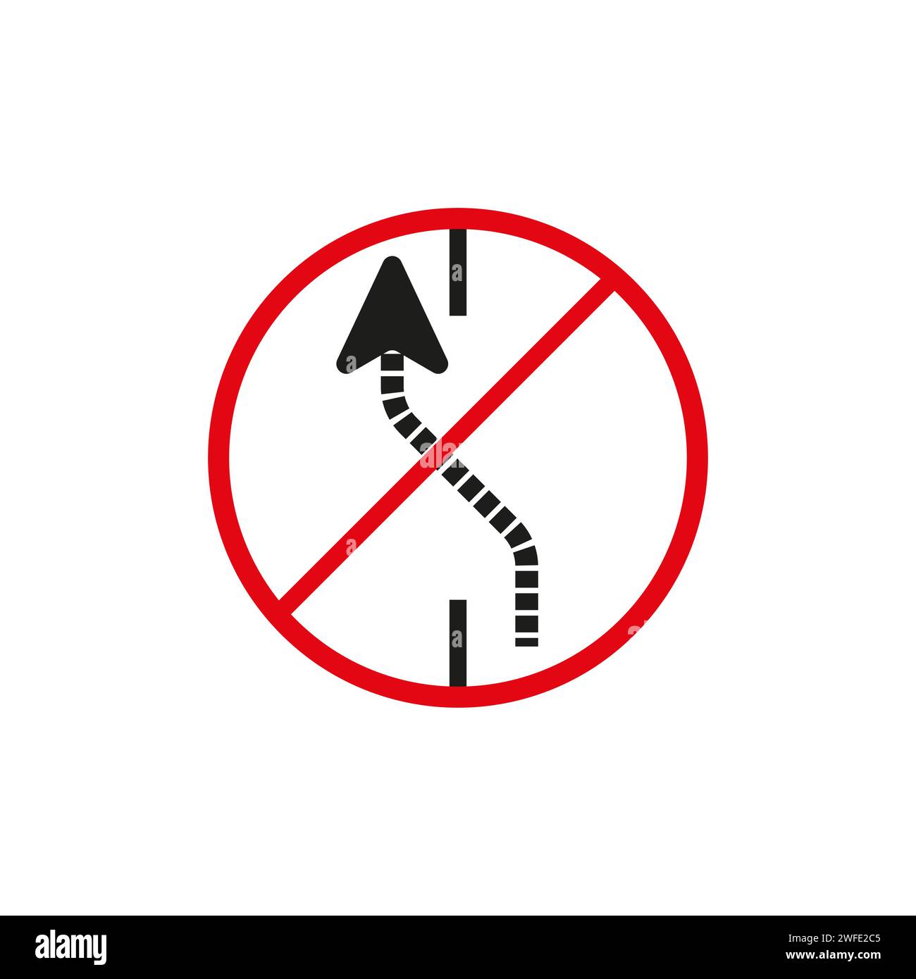 Changing to left lane sign. Traffic sign on the roadside. Vector ...