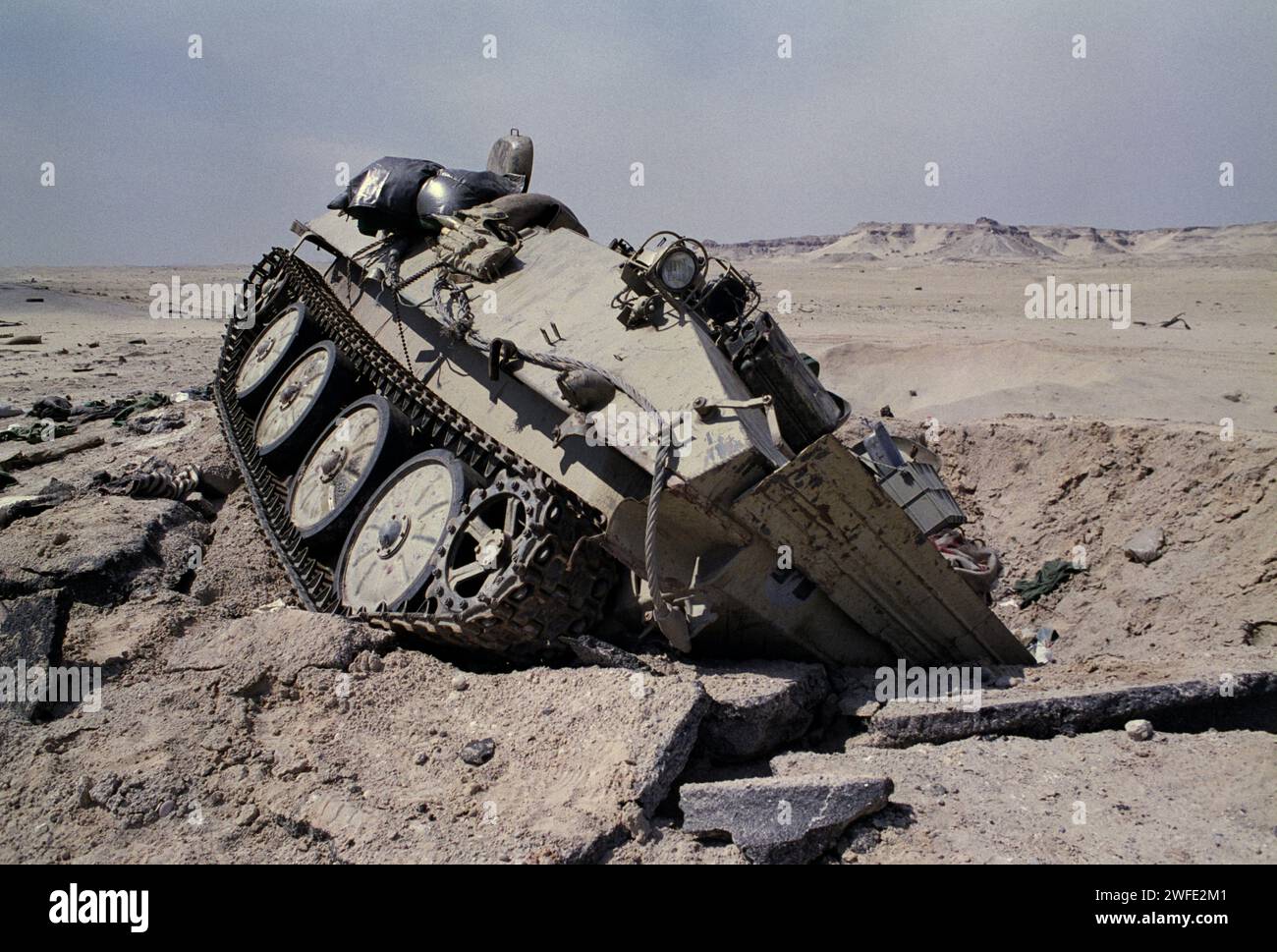 First Gulf War: 4th March 1991 An abandoned Iraqi Chinese-made APC in a ...