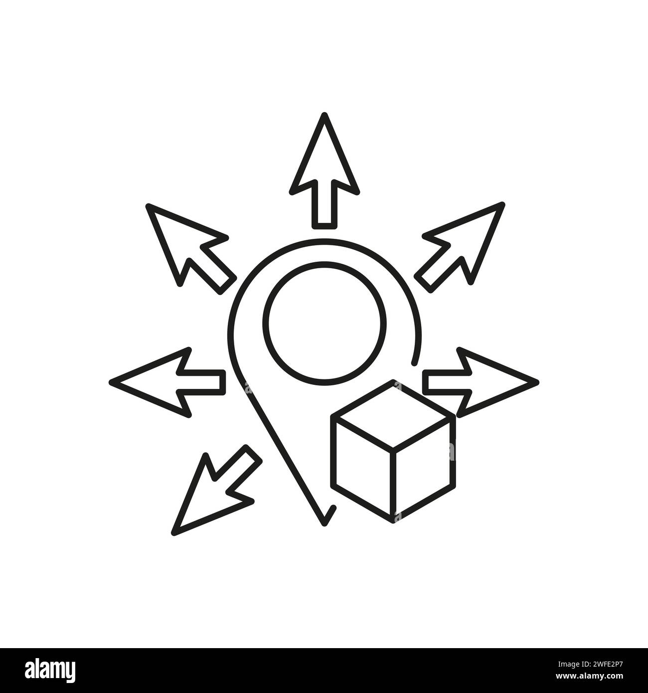 delivery management icon optimization or distribution supply. logistics ...