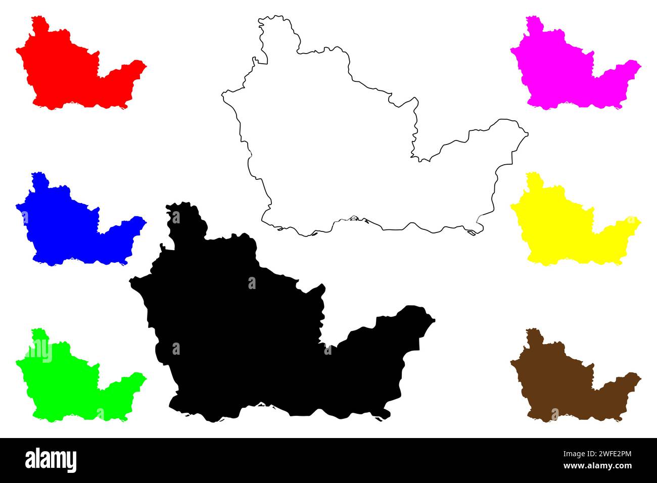 Xinxiang city (People's Republic of China, PRC) map vector illustration ...