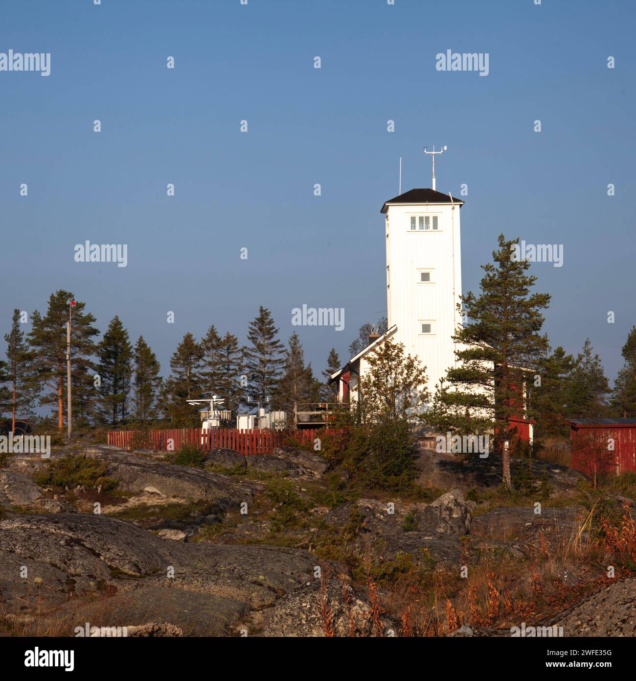 NORDMALING, SWEDEN ON SEPTEMBER 01, 2019. View of a former lighthouse ...