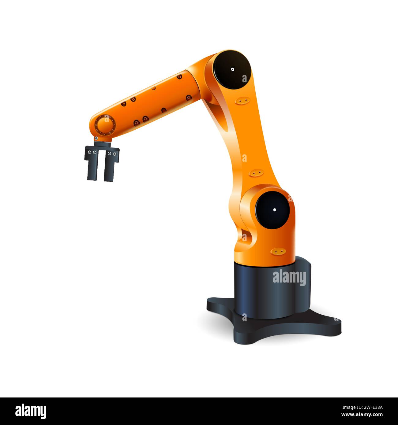 Robotized hand manipulator Realistic vector isolated on a white background Stock Vector Image ...