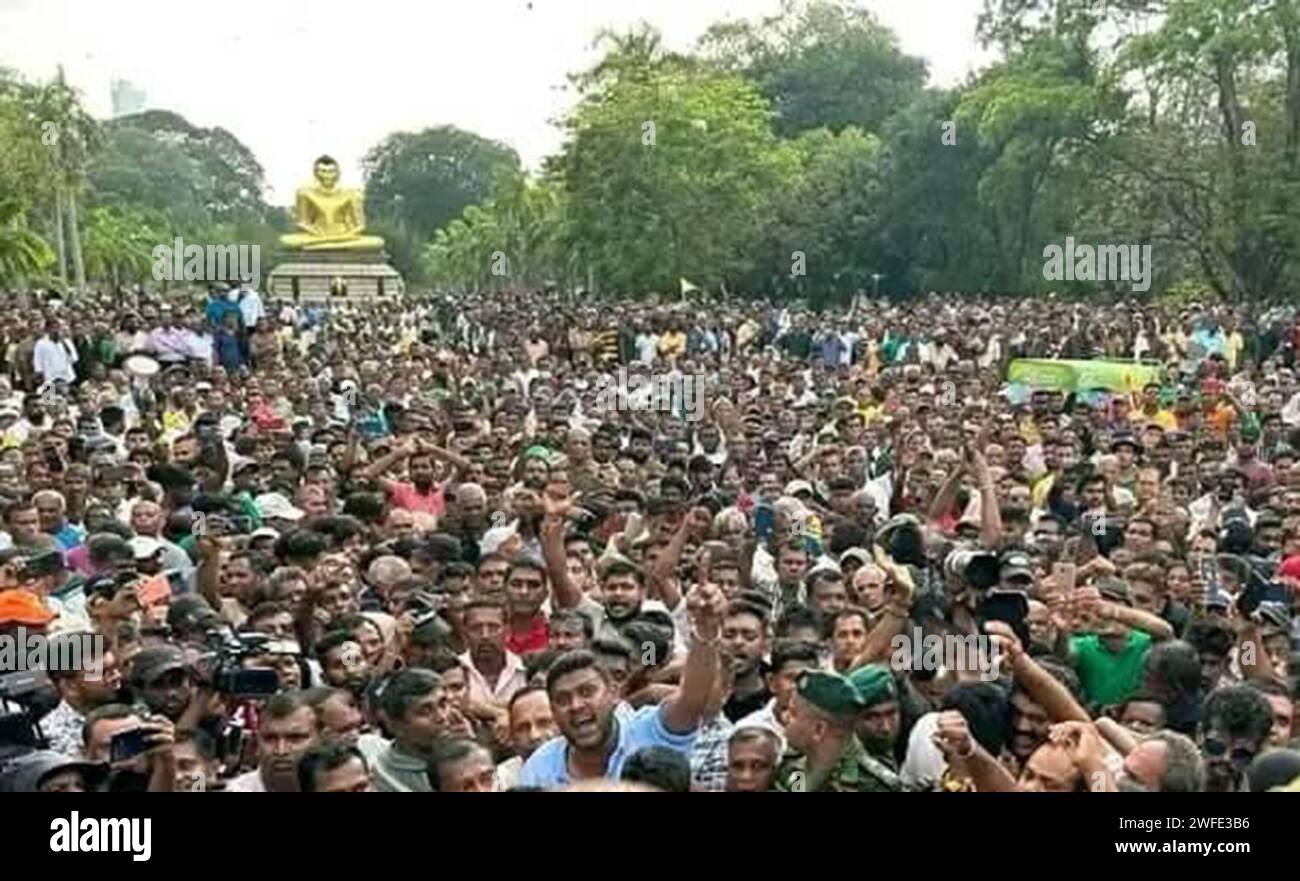 Colombo, Sri Lanka. 30th January 2024. The police fired tear gas and ...