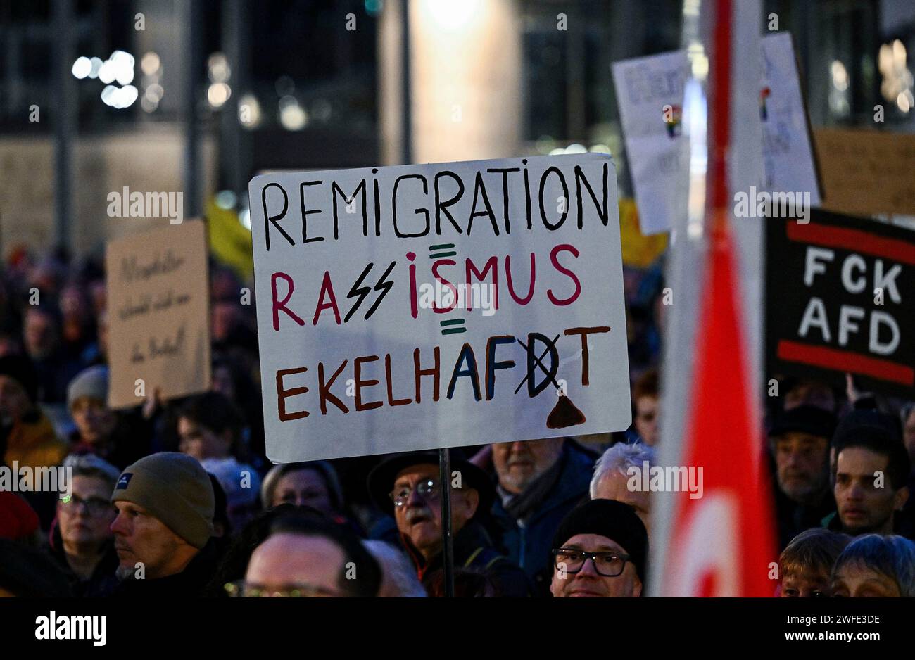 Hanau, Deutschland. 30th Jan, 2024. 01/30/2024, xpsx, Local Hanau Demo ...