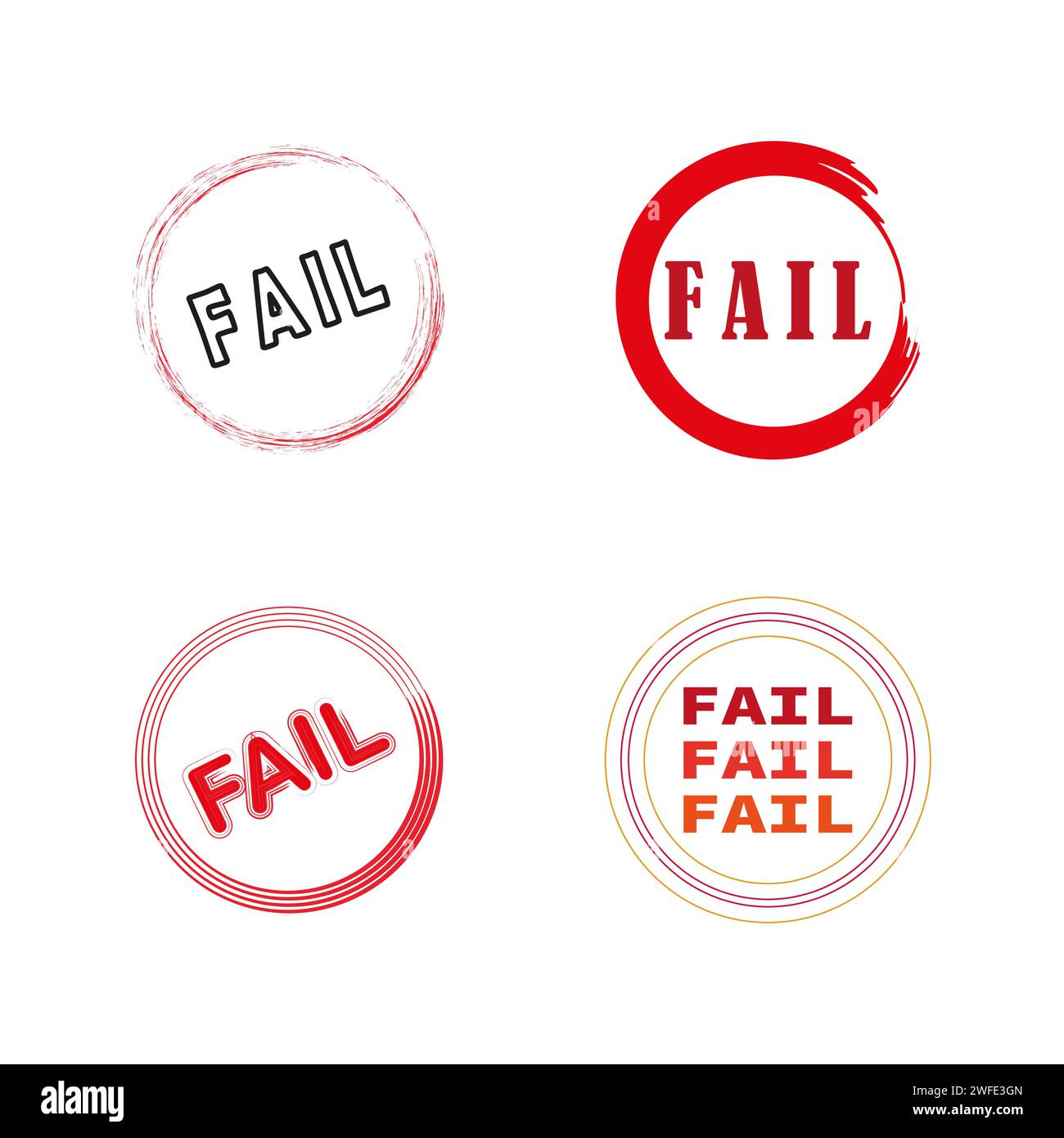 failed sign. unsuccessful symbol. failure icon. Vector illustration. EPS 10. stock image Stock ...