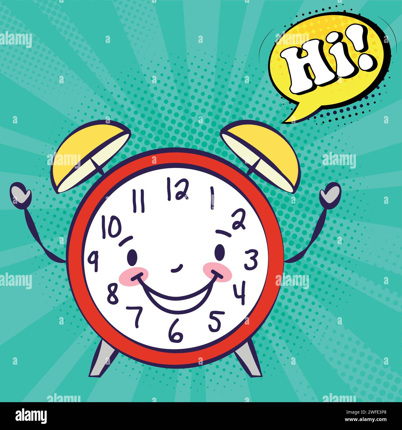 Clock business pop art Stock Vector Images - Alamy