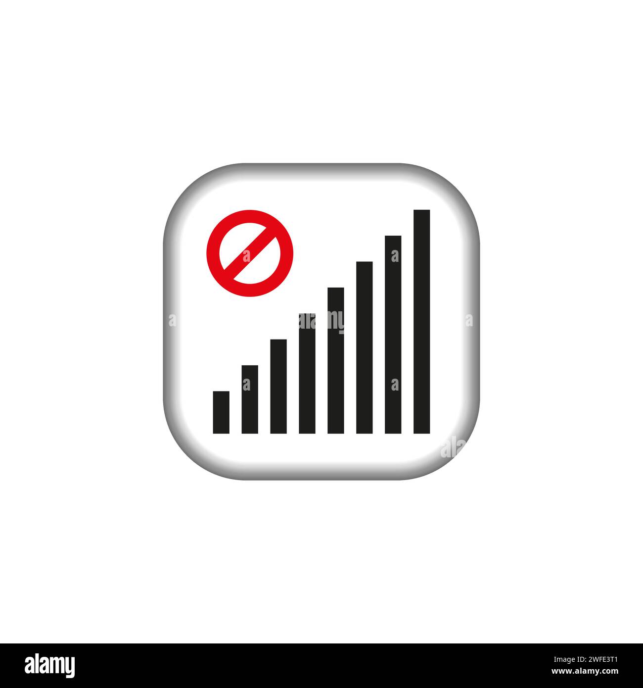 No signal icon. Signal strength indicator. Poor signal strength icon. Vector illustration. EPS ...