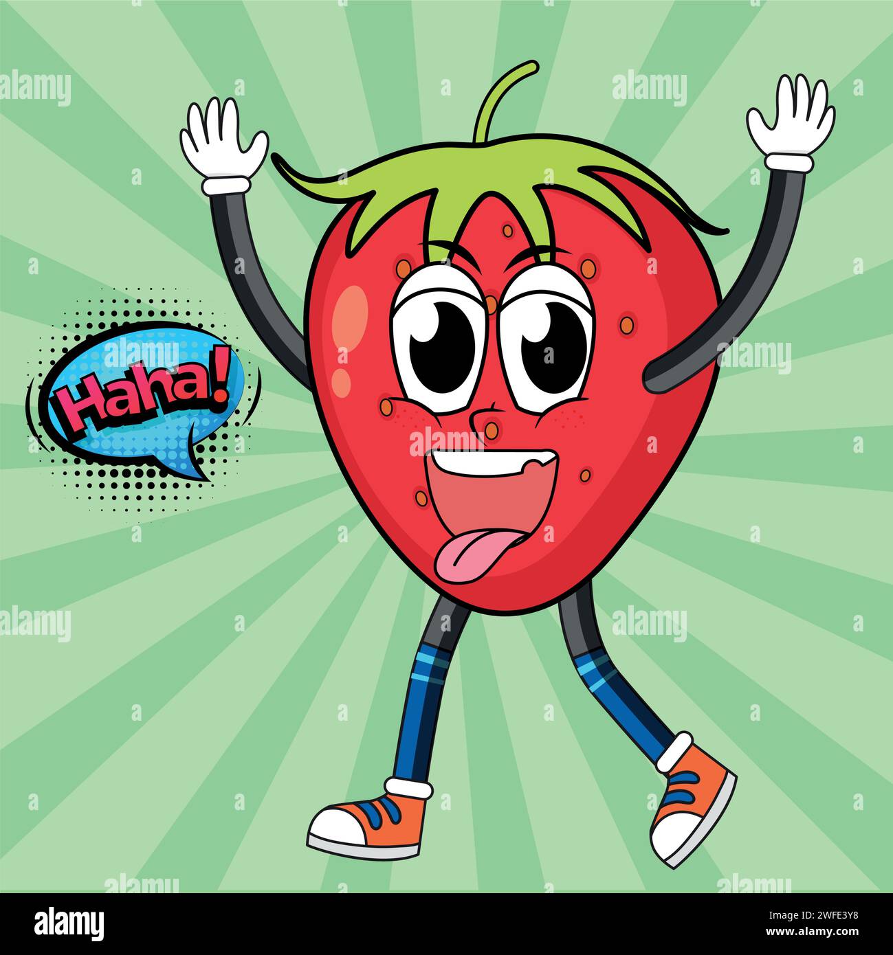 strawberry cartoon pop art style vector image Stock Vector Image & Art ...