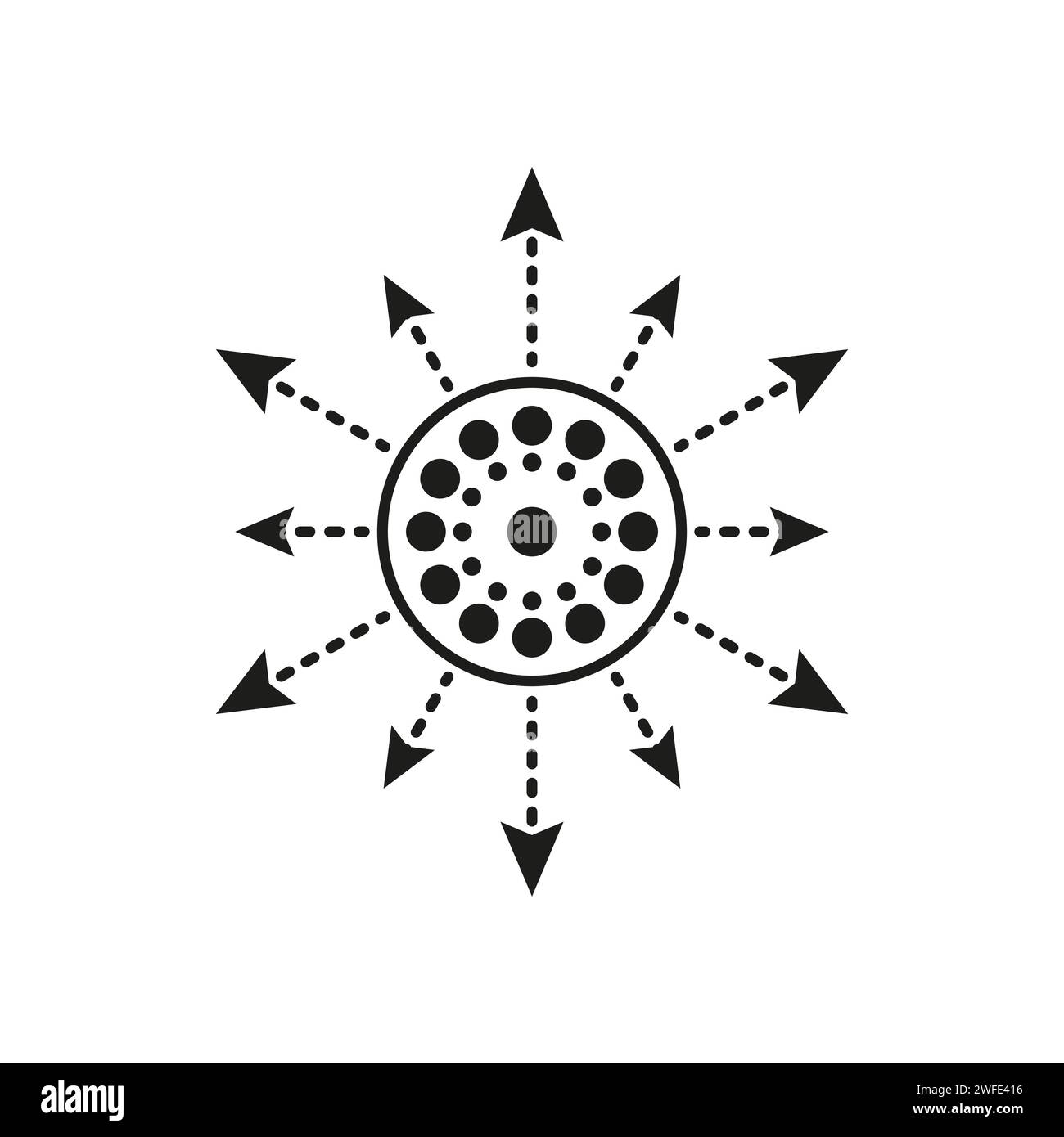 Absorb icon, arrow direction, Expanding icon. Symbol spread out. Vector ...