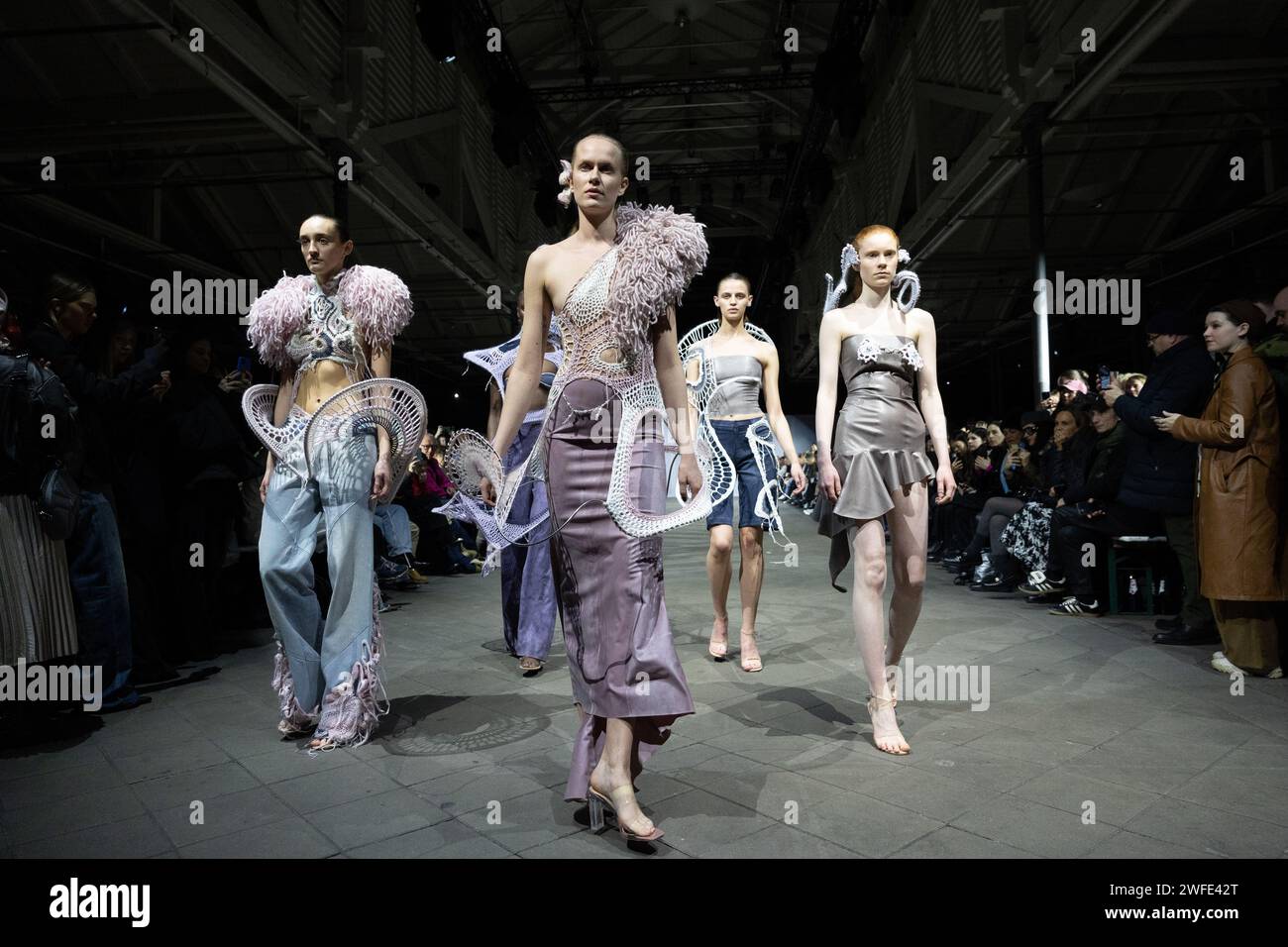 Copenhagen, Denmark. January 30th, 2024. Models on the catwalk wearing ...