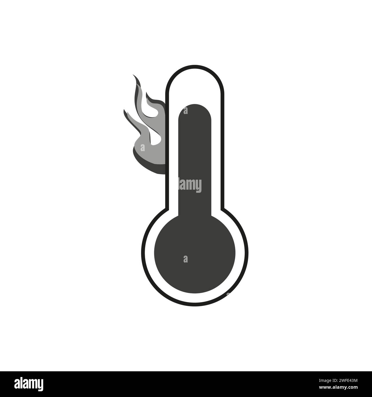 Heat icon. Thermometer with hot temperature icon. Vector illustration ...