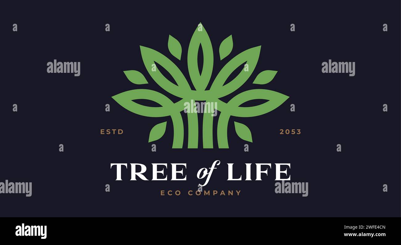 Tree Label, Sign, Logo Oak, Olive Eco Brand. Logo green tree template ...