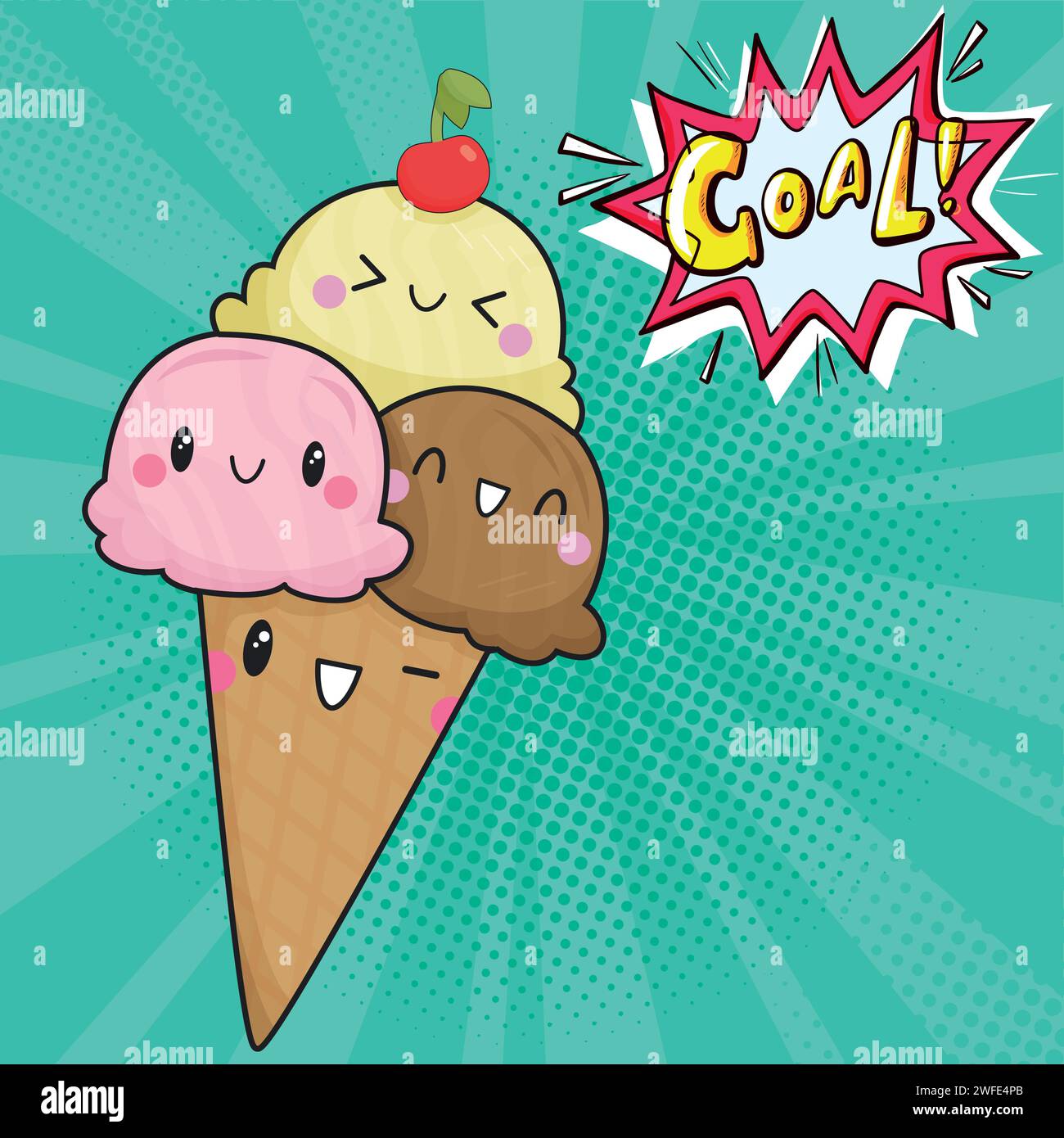ice cream pop art style vector image Stock Vector Image & Art - Alamy