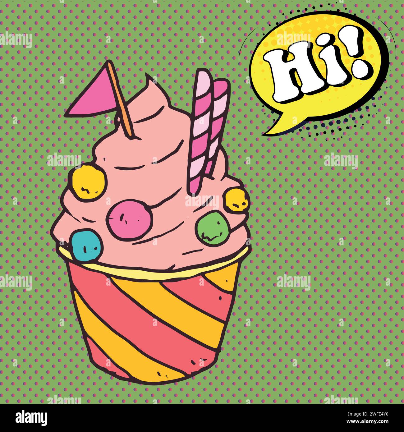 ice cream pop art style vector image Stock Vector Image & Art - Alamy