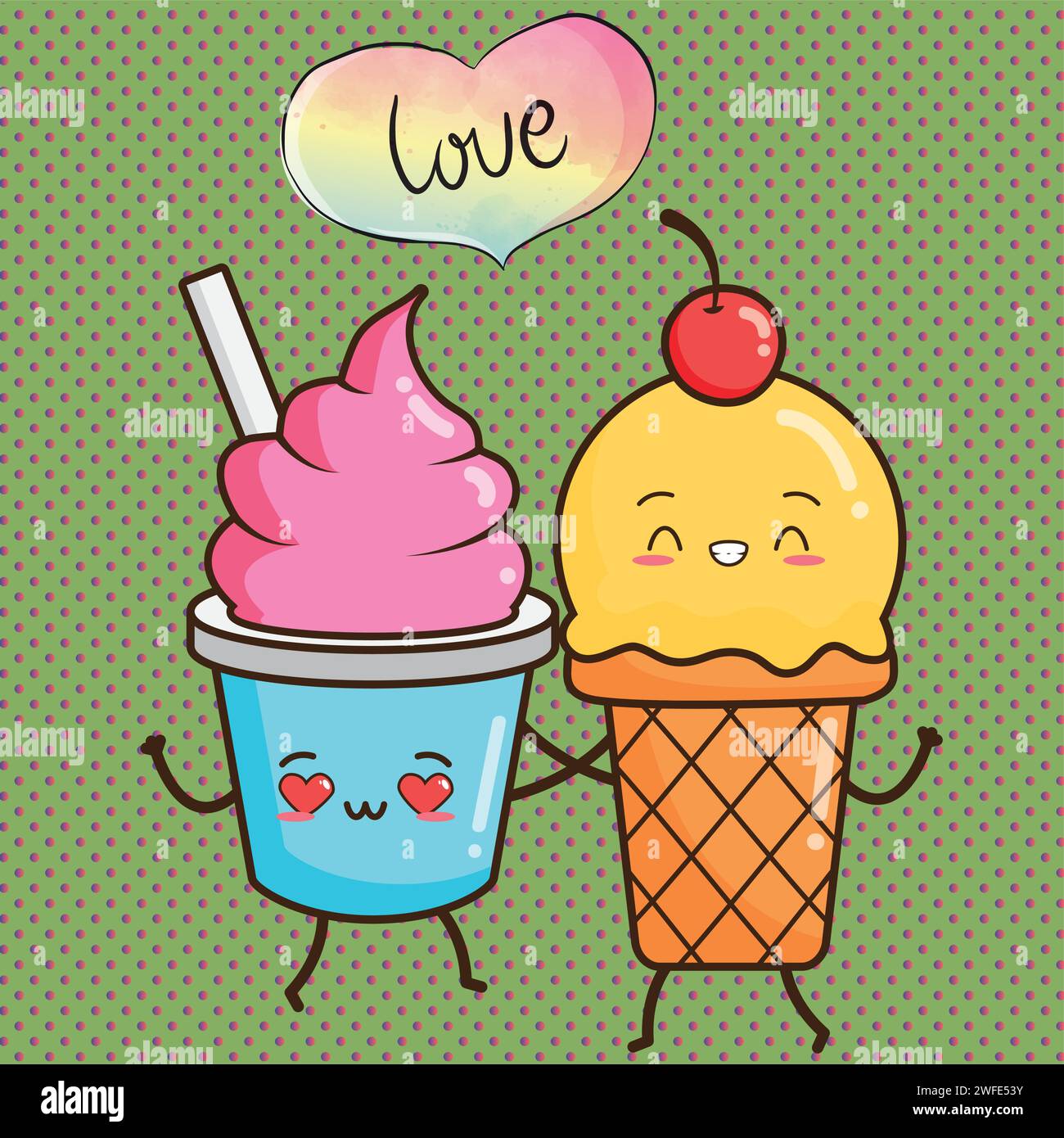ice cream pop art style vector image Stock Vector Image & Art - Alamy
