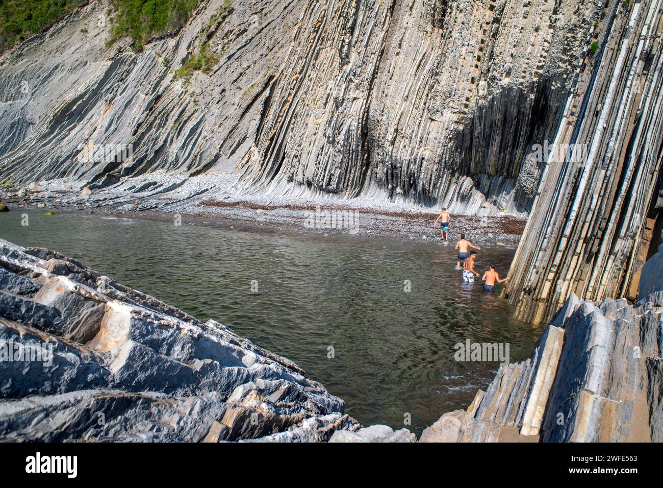 Flysch de Zumaia flysch, sedimentary rock formations, Basque Coast ...