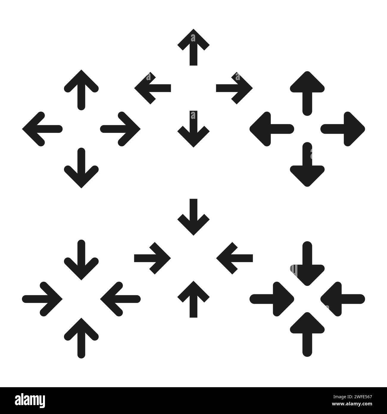 Full Screen Icon Set Exit Full Screen Icon Set Vector Illustration