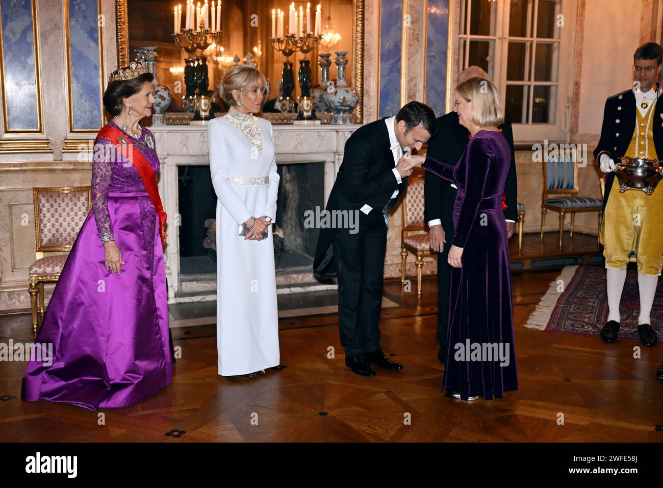 Sweden's Queen Silvia, left, Brigitte Macron, second left, and French ...
