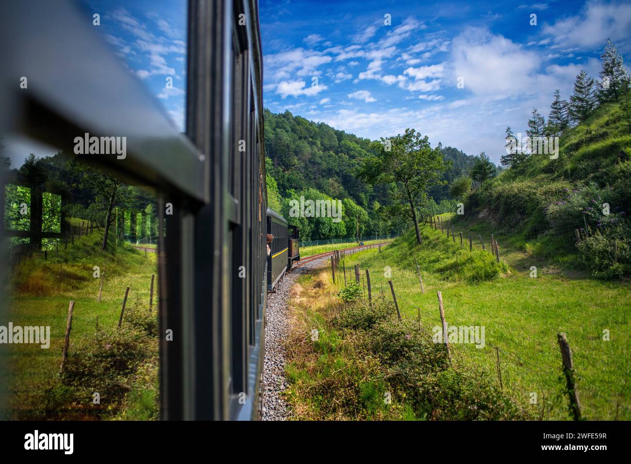 Azpeitia old steam train car in the Basque Railway Museum one of the ...