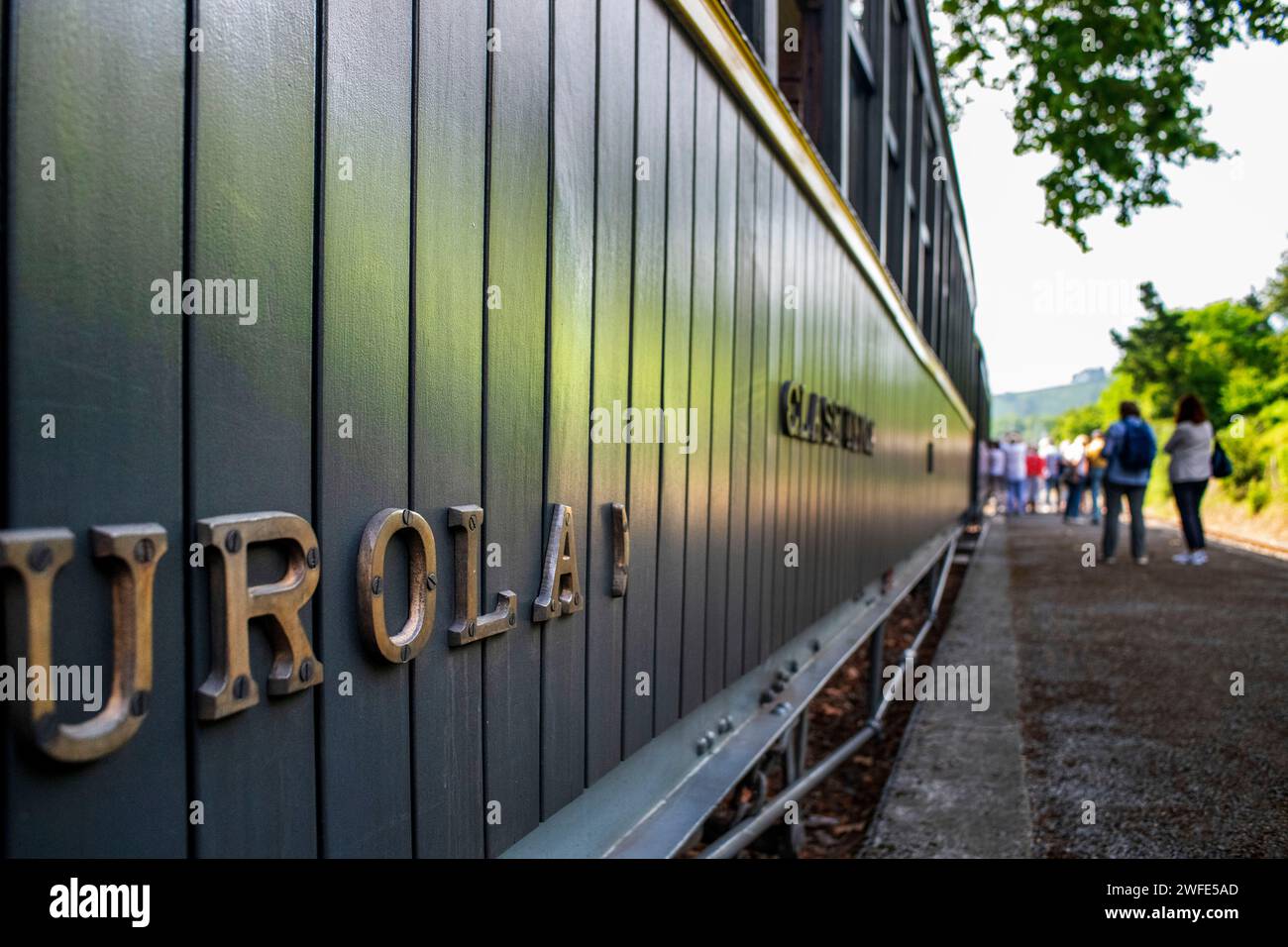 Azpeitia old steam train car in the Basque Railway Museum one of the ...
