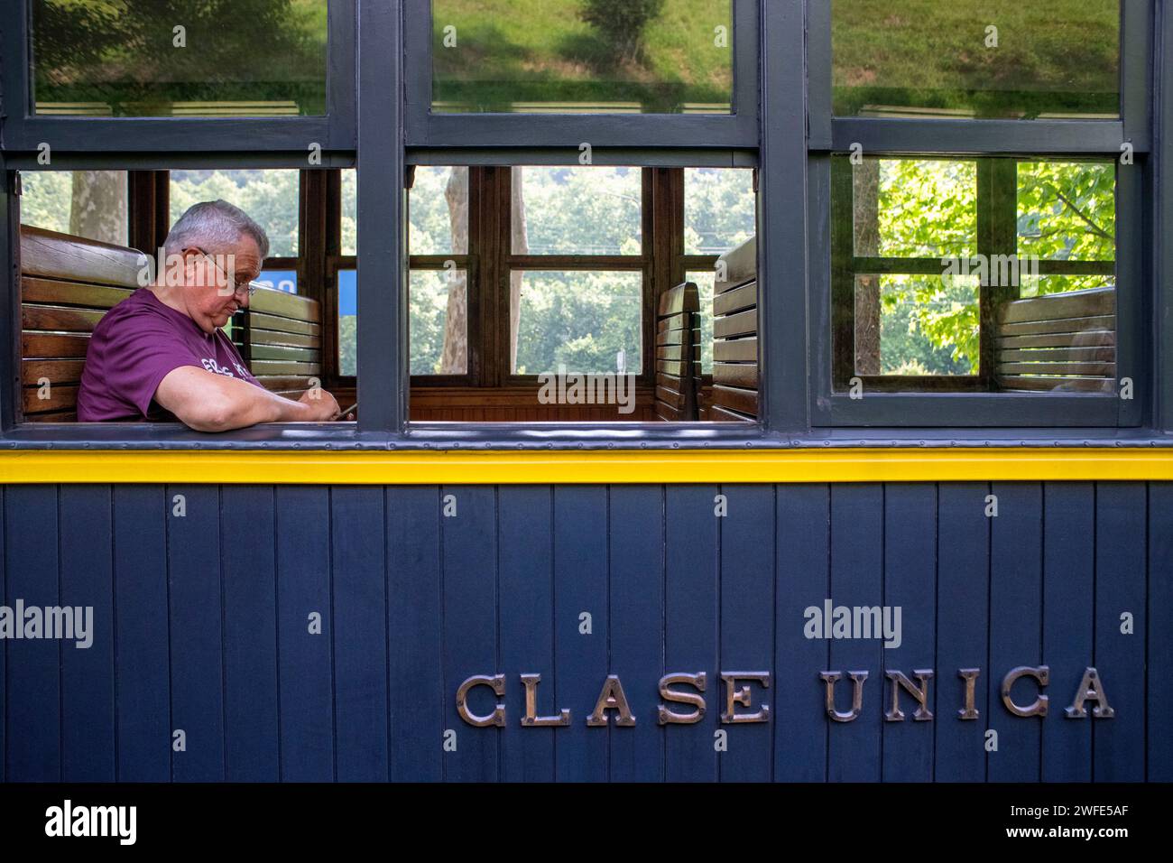 Azpeitia old steam train car in the Basque Railway Museum one of the ...