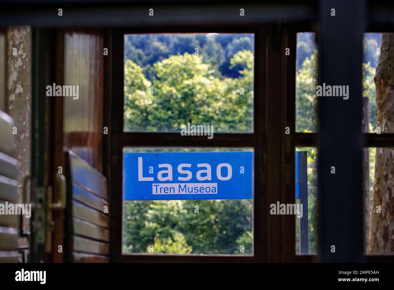 Azpeitia old steam train car in the Basque Railway Museum one of the ...