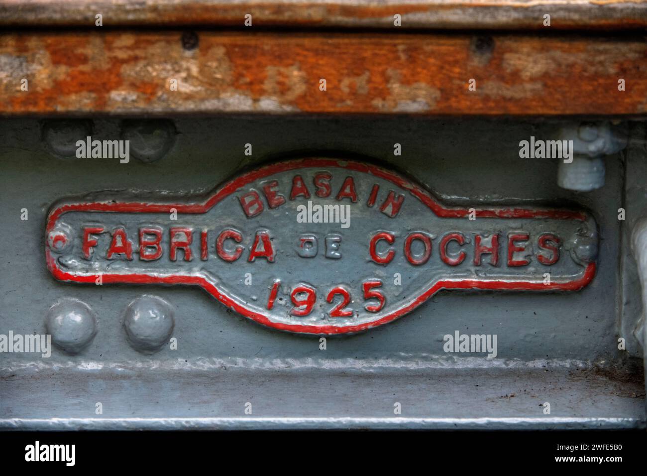 Azpeitia old steam train car in the Basque Railway Museum one of the ...
