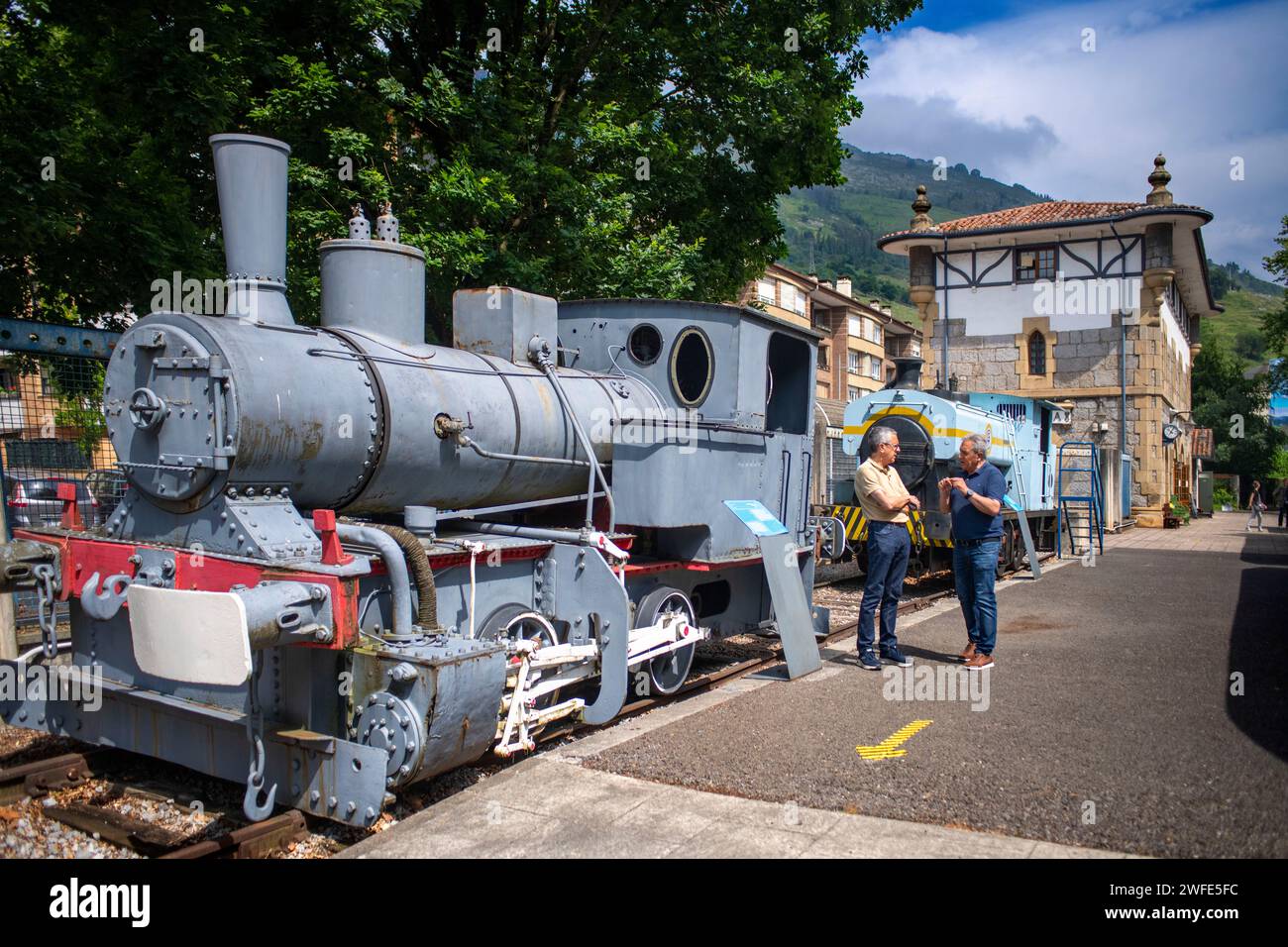 Azpeitia old steam train car in the Basque Railway Museum one of the ...