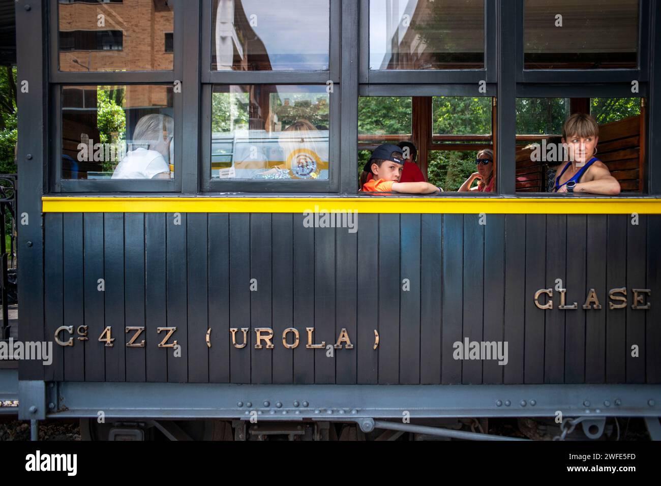 Azpeitia old steam train car in the Basque Railway Museum one of the ...