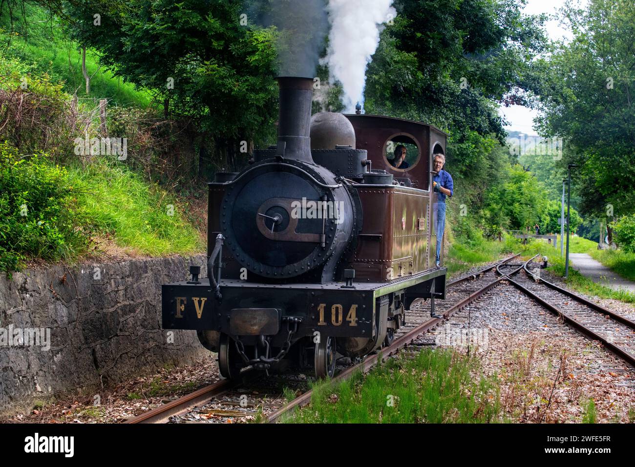 Azpeitia old steam train car in the Basque Railway Museum one of the ...