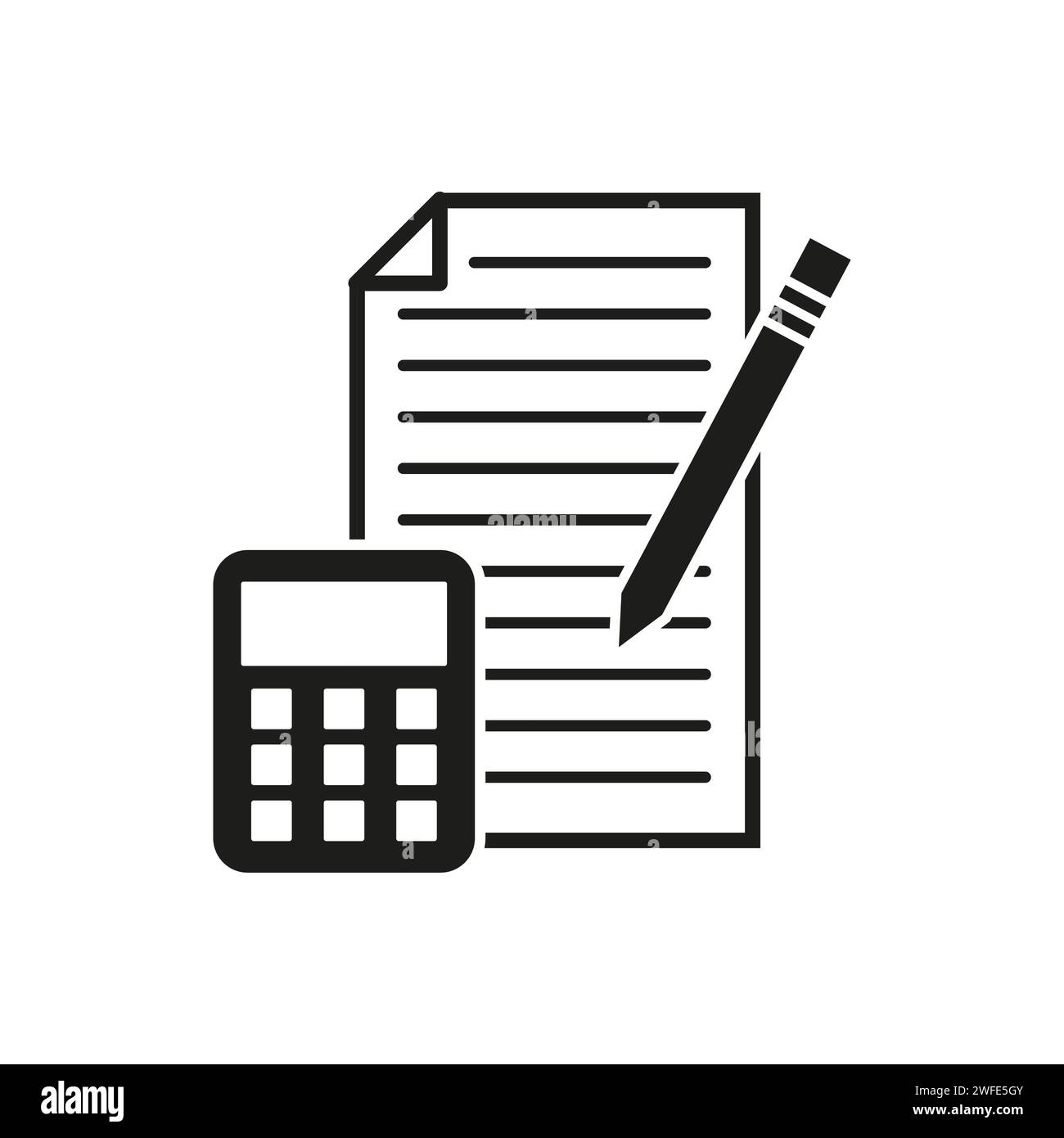 Financial report, calculate money documents icon. Business account ...