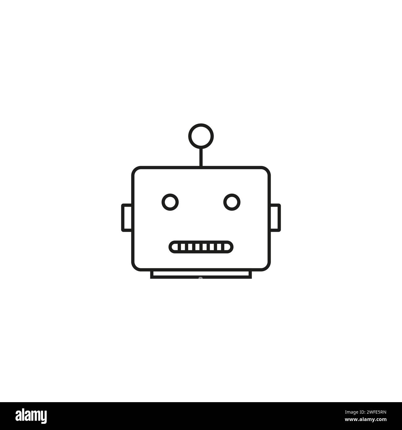 Bot line icon. Robot help icon. Vector illustration. Eps 10. Stock ...