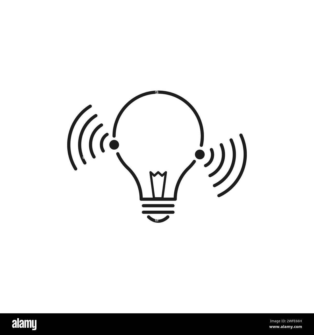 Wifi led bulb icon. Light fidelity Wireless communication technology ...