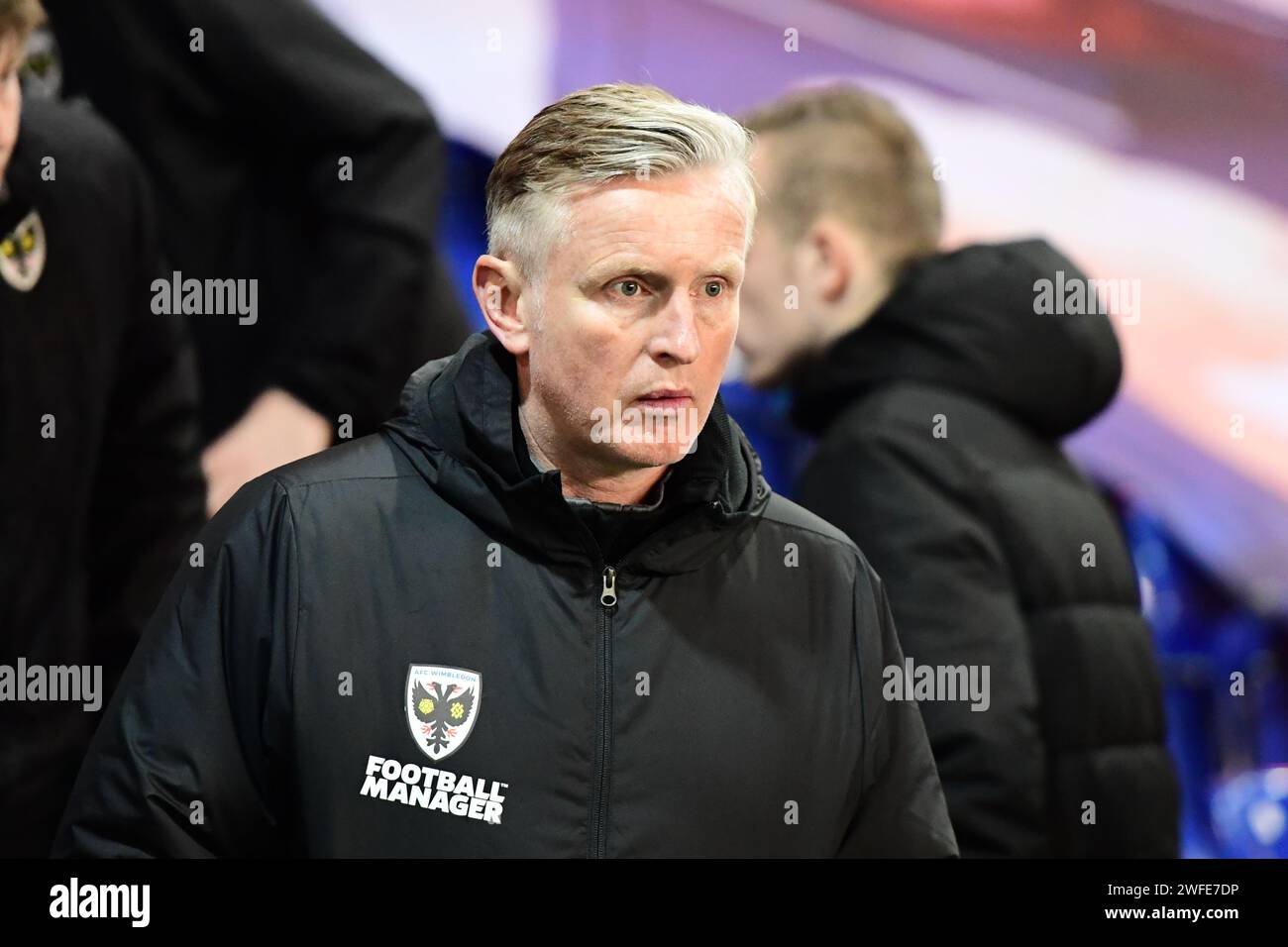Manager Johnnie Jackson (Manager AFC Wimbledon) looks on during the EFL ...