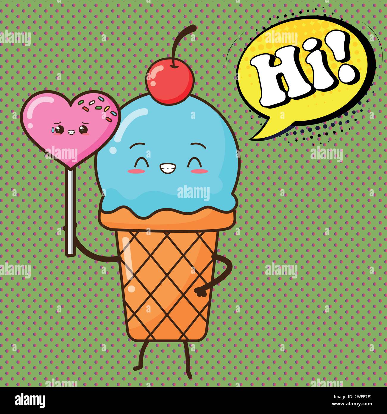 ice cream pop art style vector image Stock Vector Image & Art - Alamy