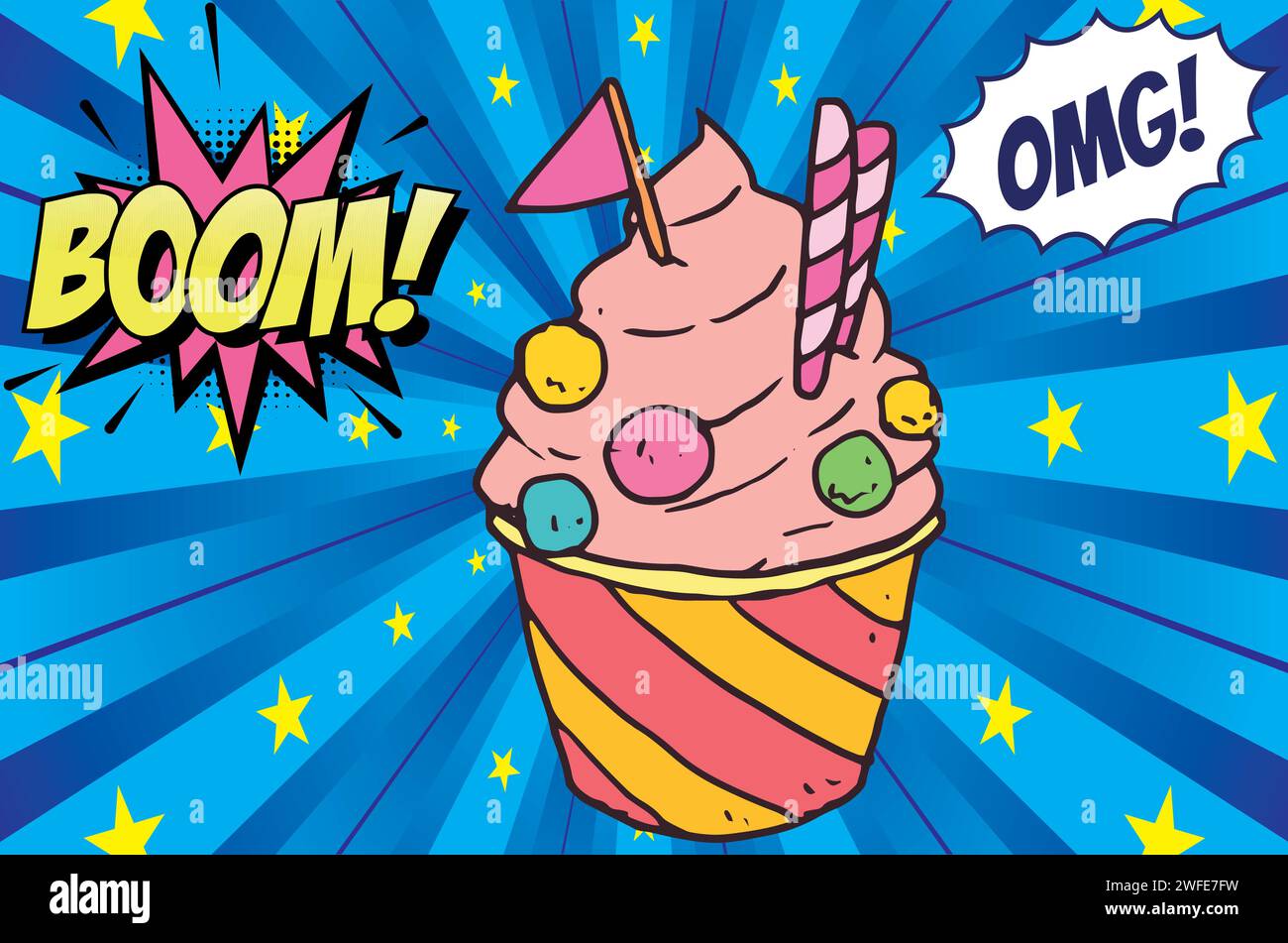 ice cream pop art style vector image Stock Vector Image & Art - Alamy