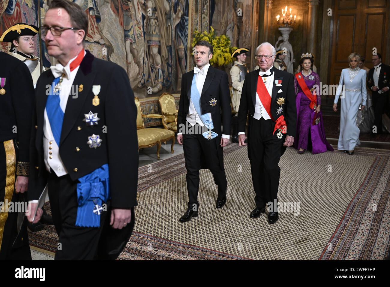 STOCKHOLM, SWEDEN 20240130French President Emmanuel Macron and King ...