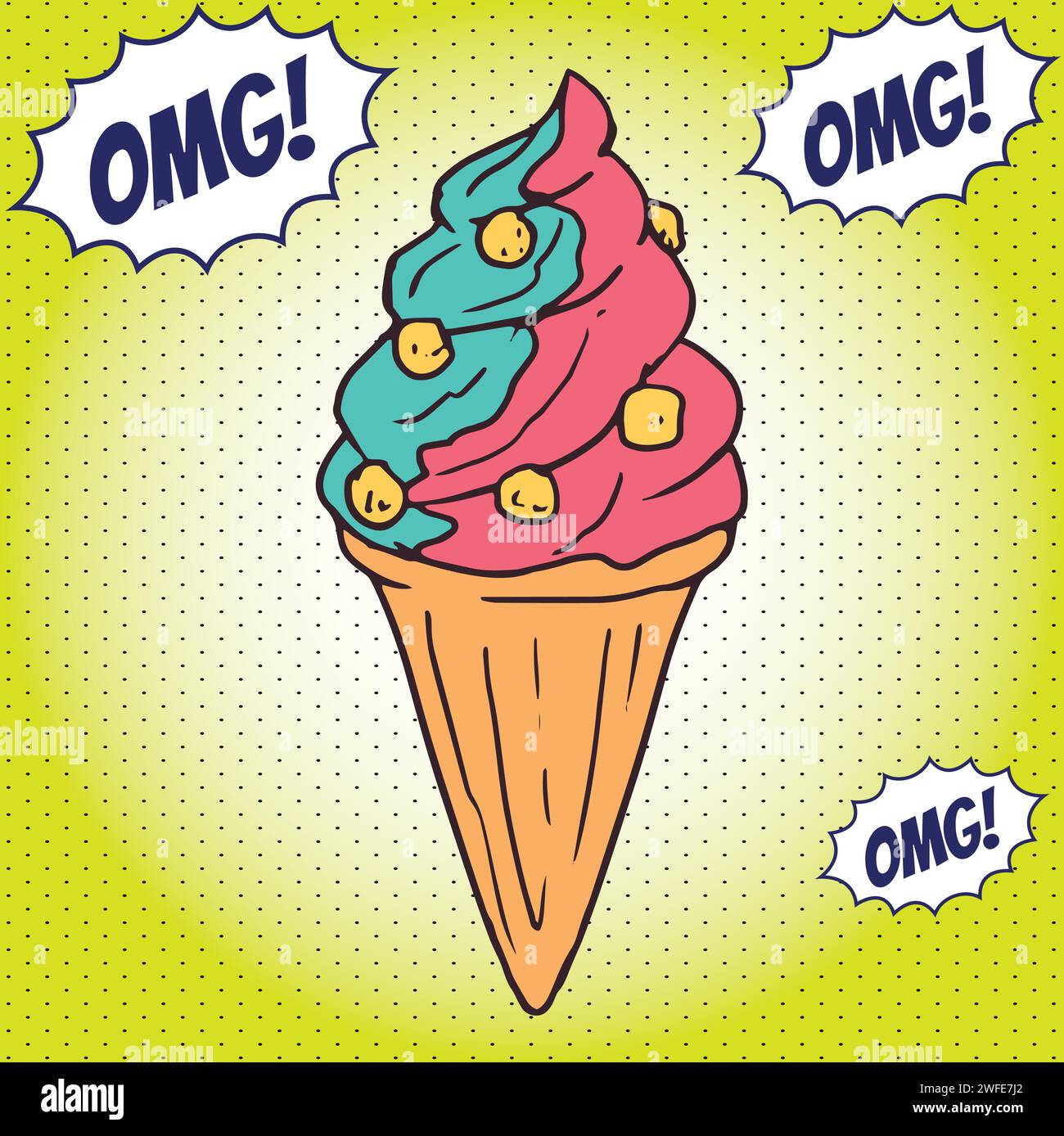 ice cream pop art style vector image Stock Vector Image & Art - Alamy