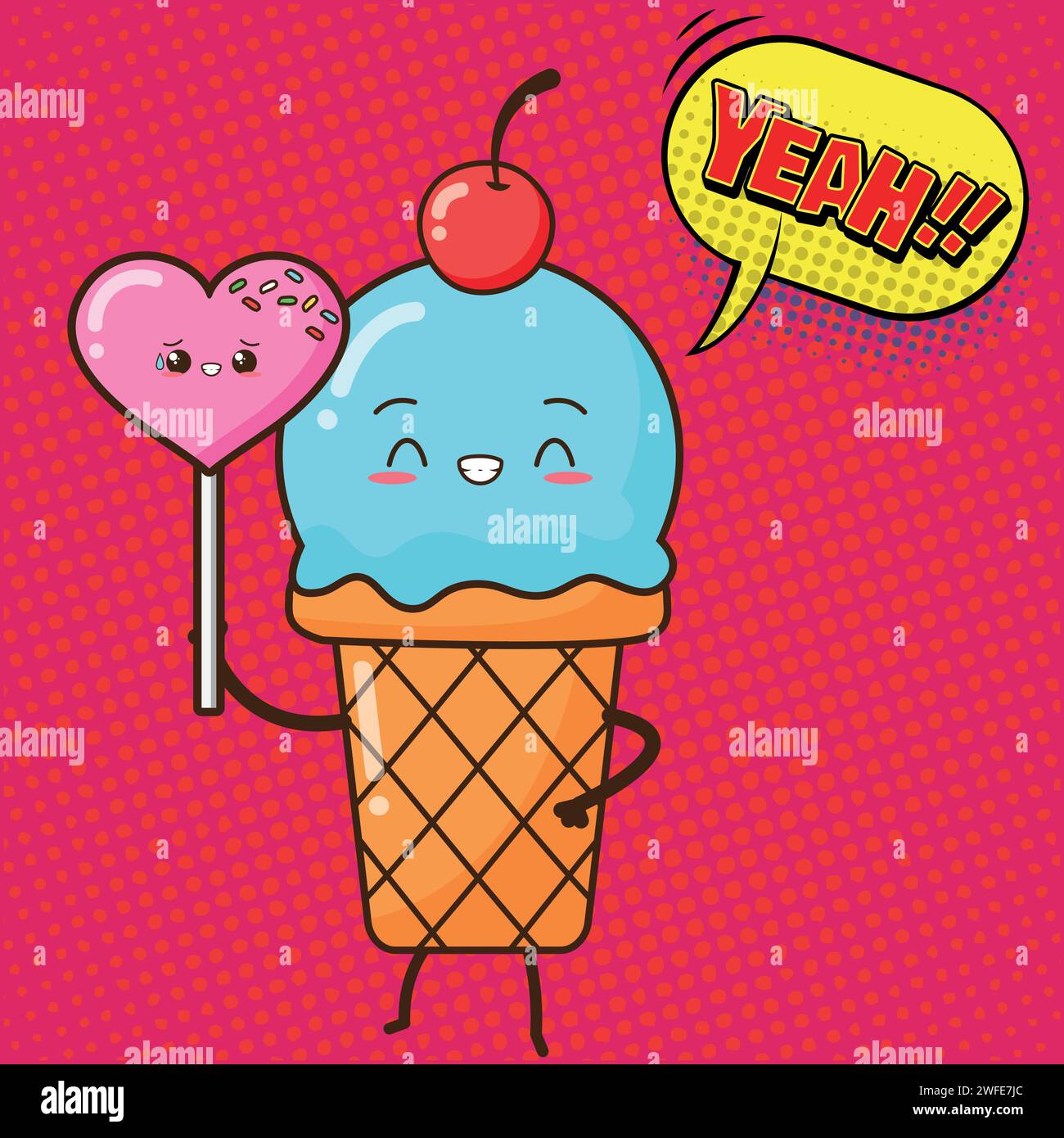ice cream pop art style vector image Stock Vector Image & Art - Alamy