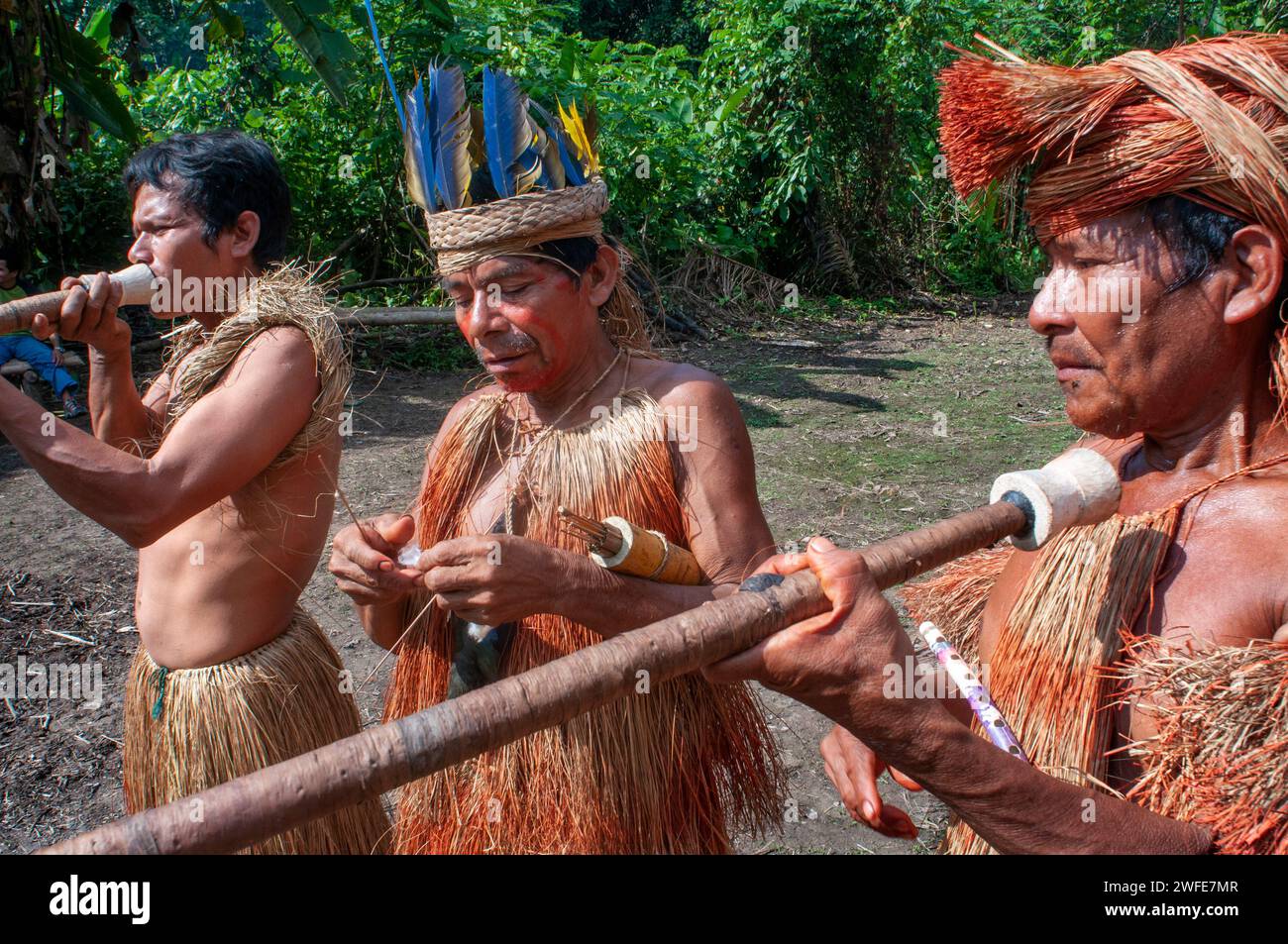 Amazon tribe blow hi-res stock photography and images - Alamy