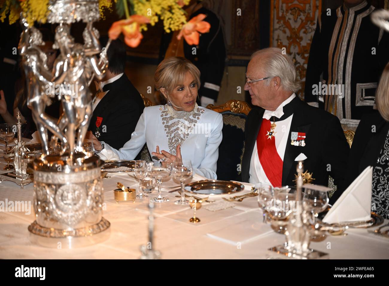 STOCKHOLM, SWEDEN 20240130Brigitte Macron and King Carl Gustaf at the ...