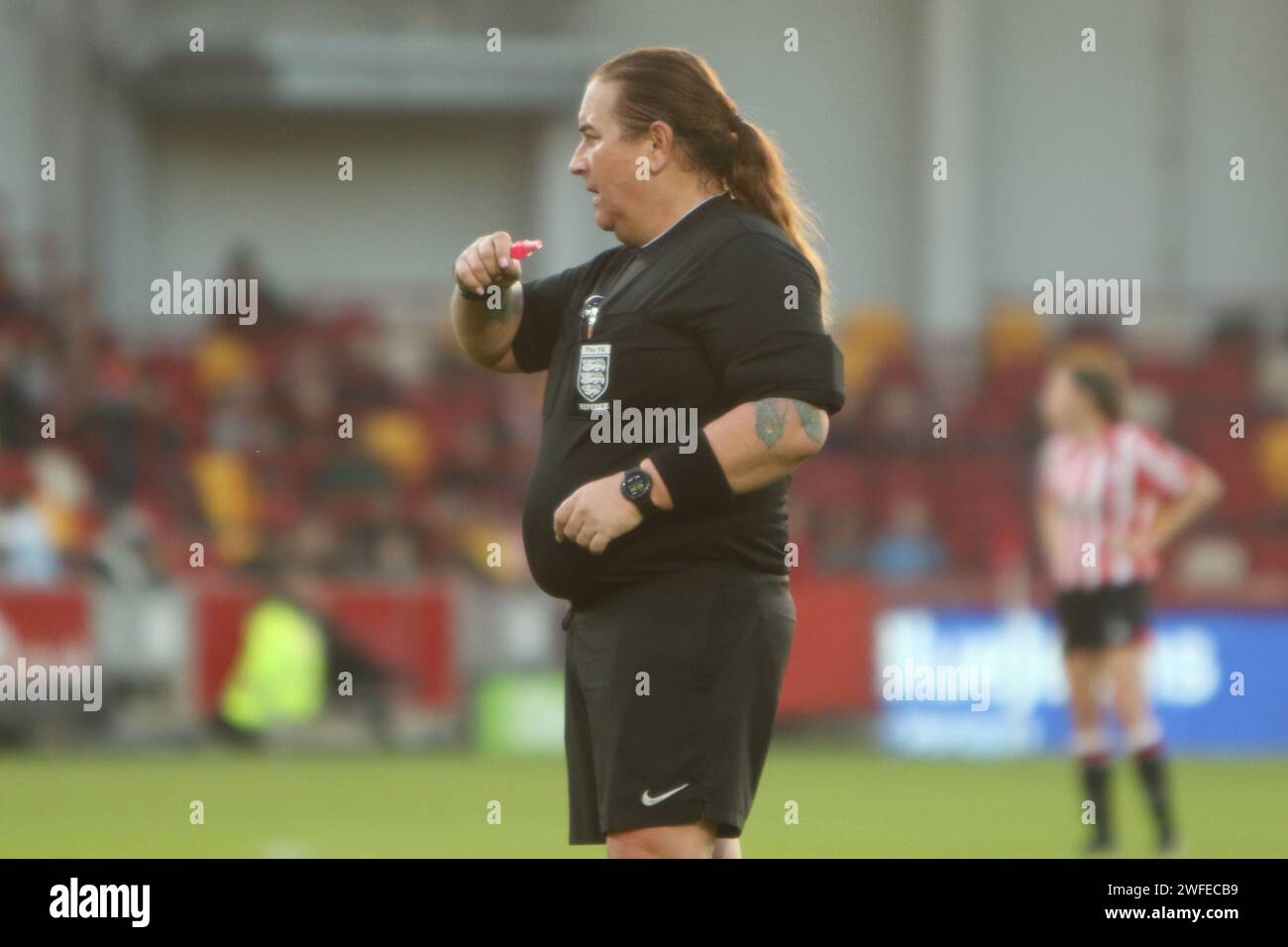 Referee Lucy Clark refereeing Brentford Women v Watford Women ...