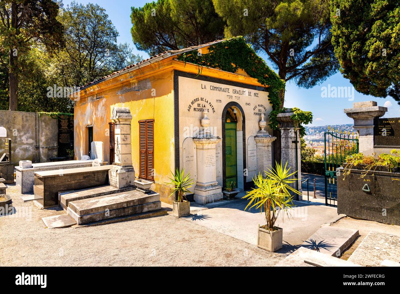 Nice, France - August 3, 2022: Historic Cimetiere Israelite Israelite ...