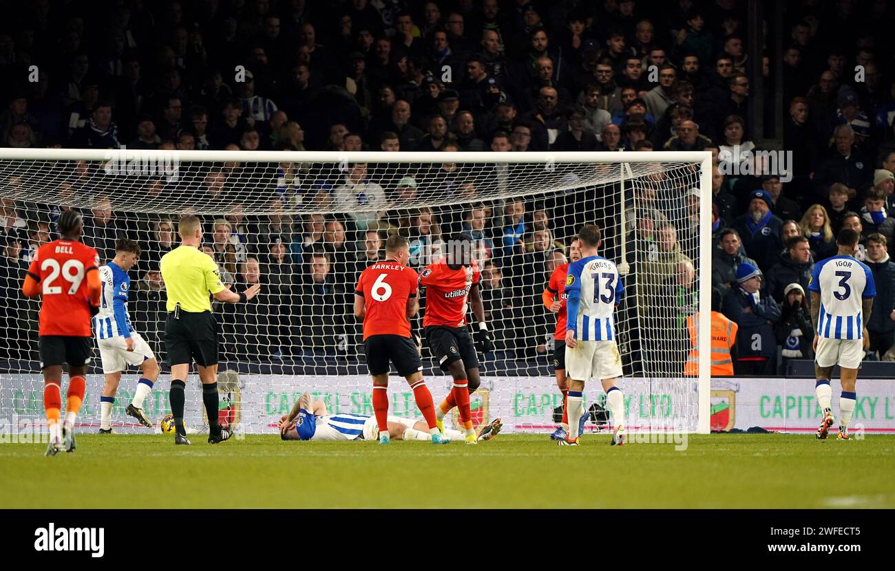 Luton Town's Elijah Adebayo celebrates scoring their side's third goal ...