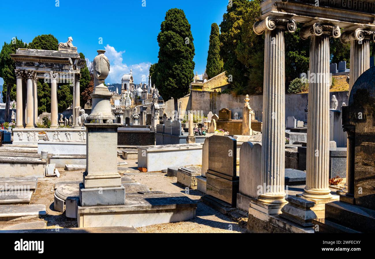 Nice, France - August 3, 2022: Historic Cimetiere Israelite Israelite ...