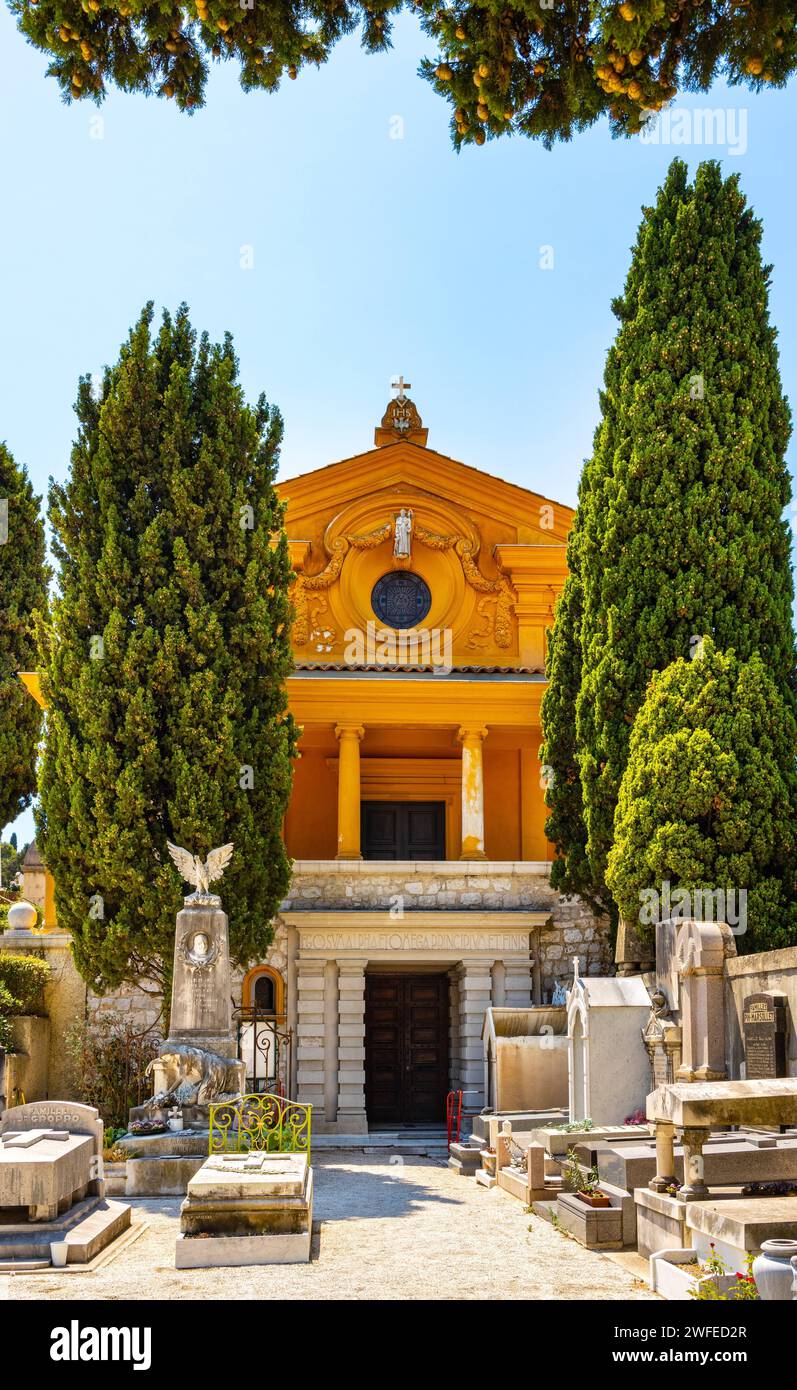 Nice, France - August 3, 2022: Historic Cimetiere do Chateau Christian ...