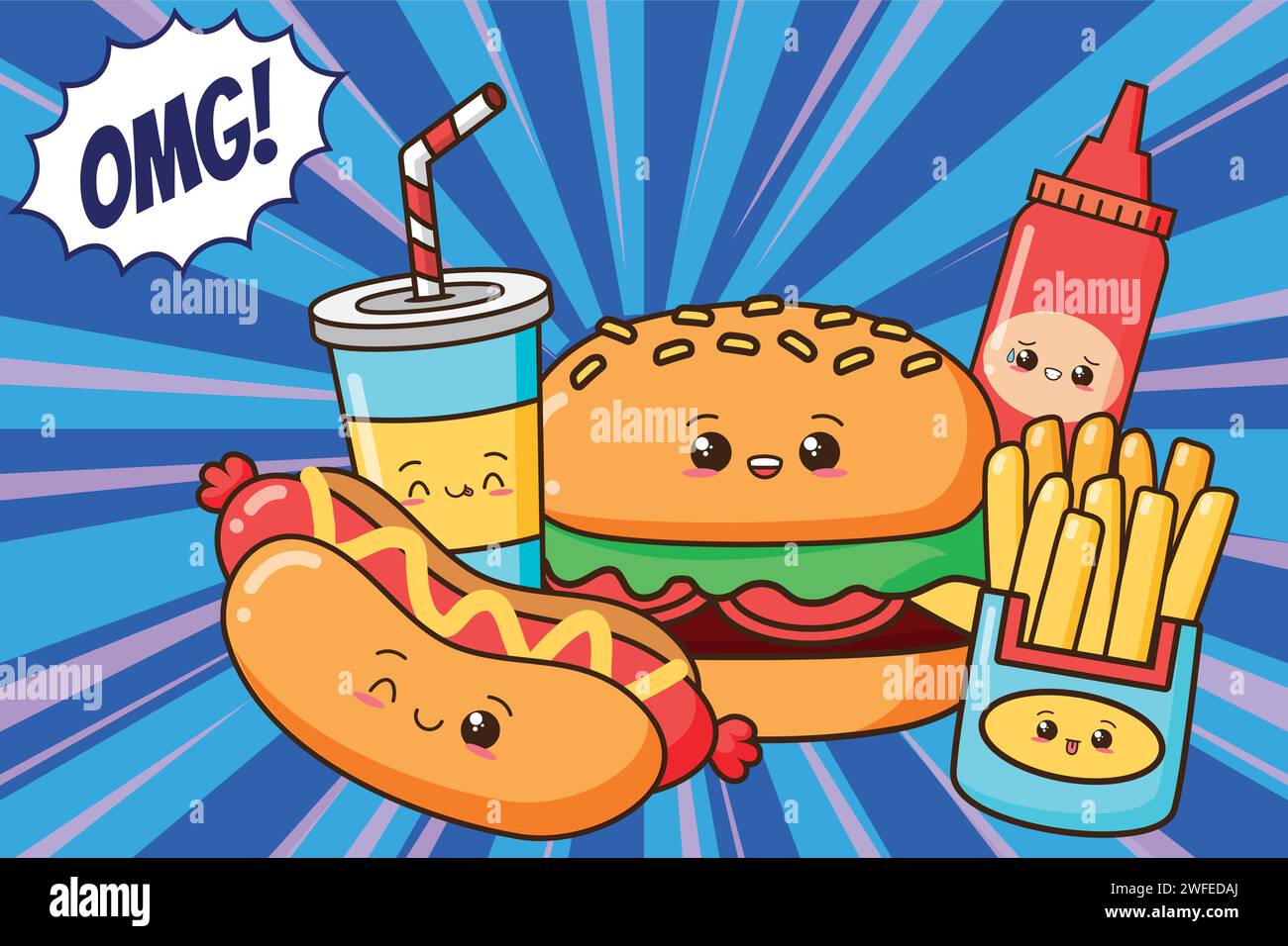 Burger fast food pop art style vector image Stock Vector Image & Art ...