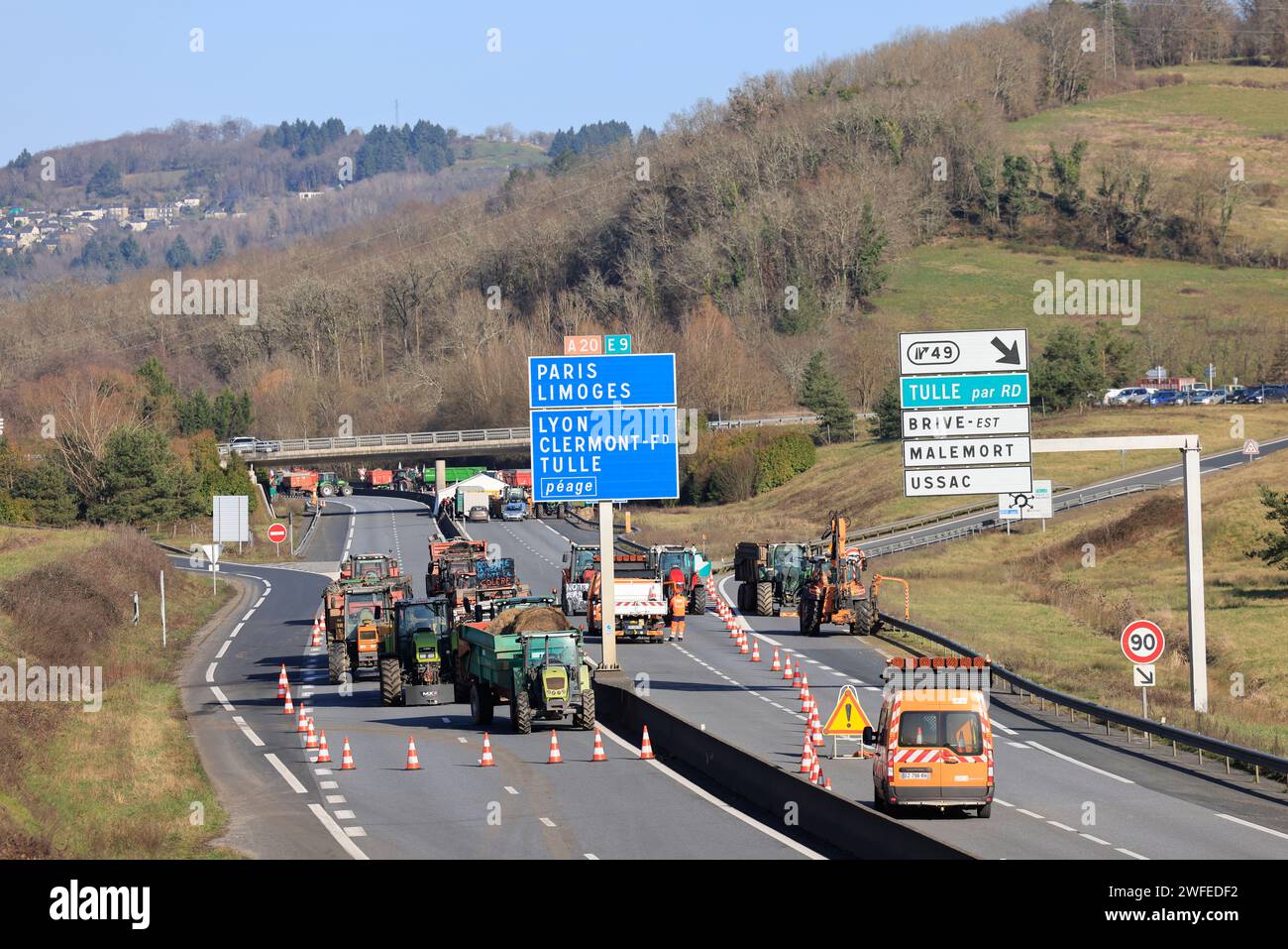 Ussac, France. January 30, 2024. Anger and continuation of ...