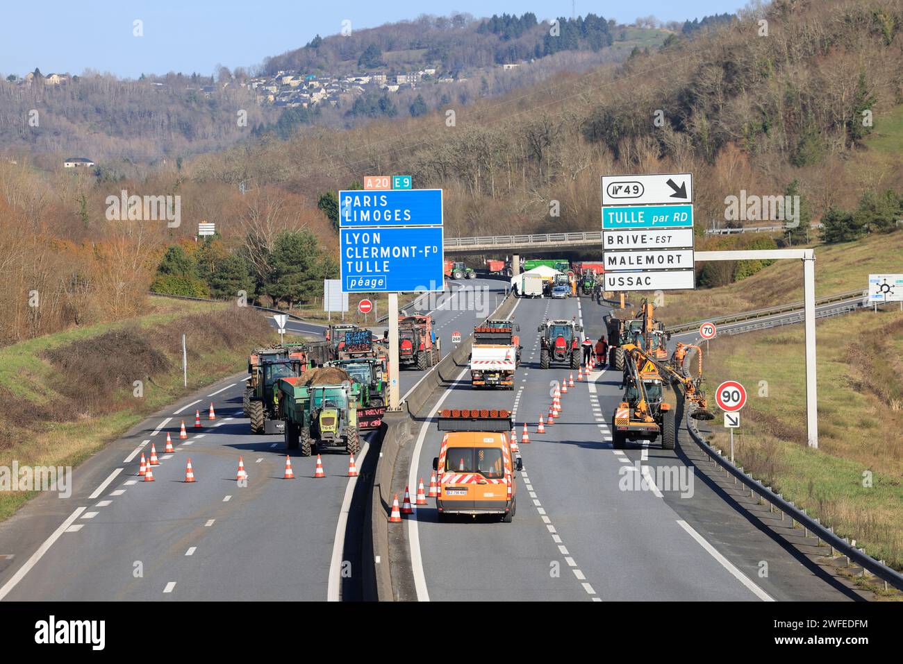 Ussac, France. January 30, 2024. Anger and continuation of ...